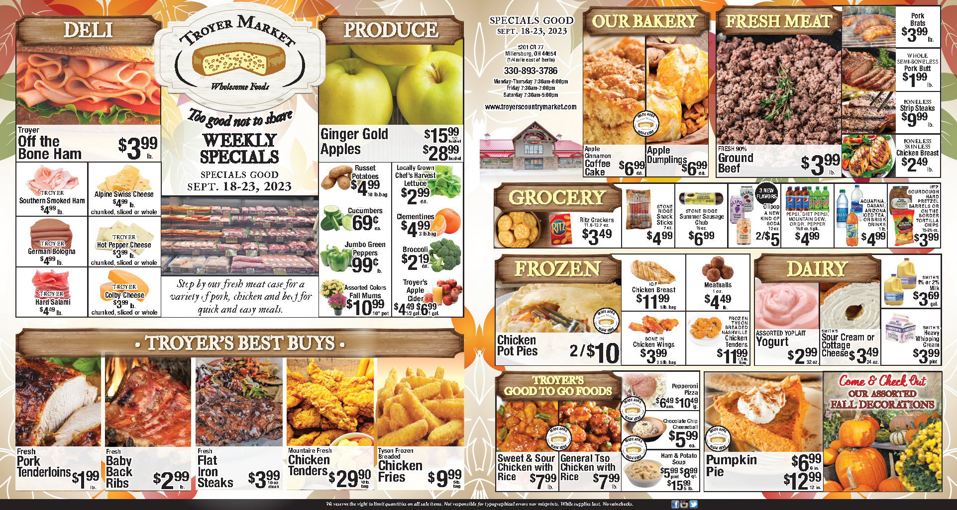 Weekly Ad and In-store Specials - Troyer Market, Berlin, Ohio